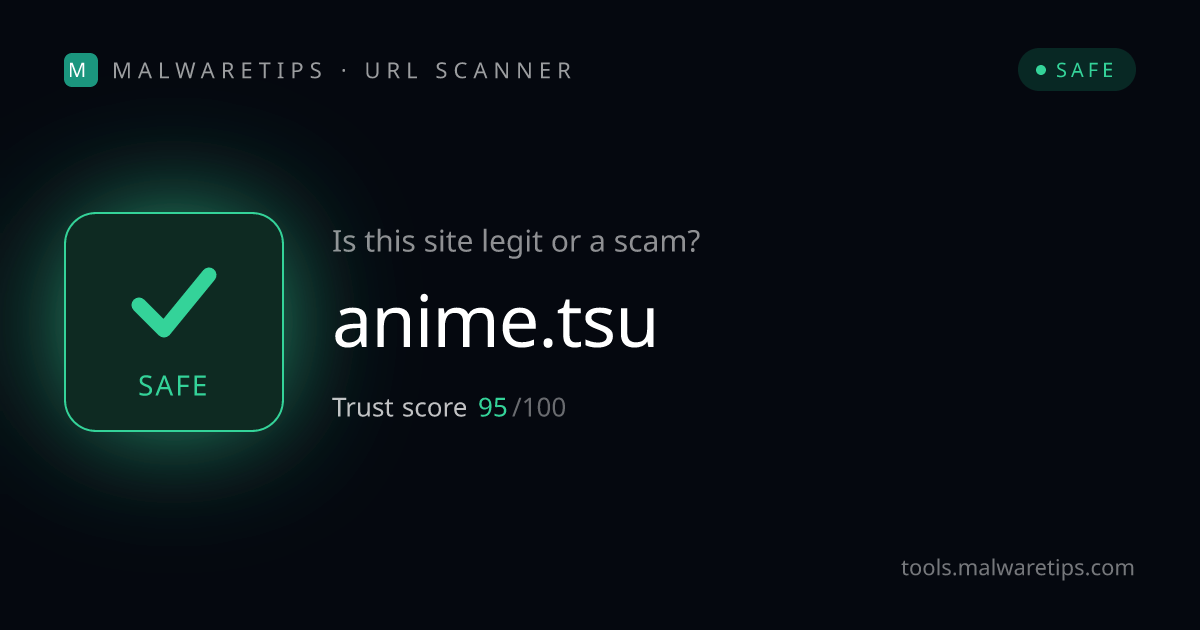 Anime.tsu: Is It Legit? Read Our Honest Review · MalwareTips Tools