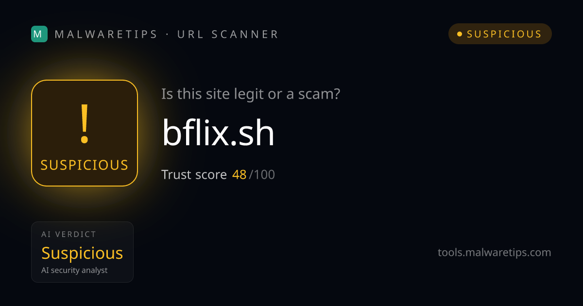 Bflix.sh: Scam or Legit? Read This Before Trusting · MalwareTips Tools