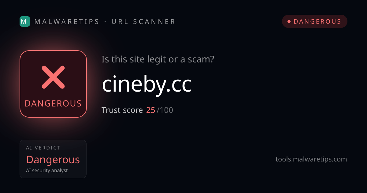 Cineby.cc: Scam or Legit? Read This Before You Click · MalwareTips Tools